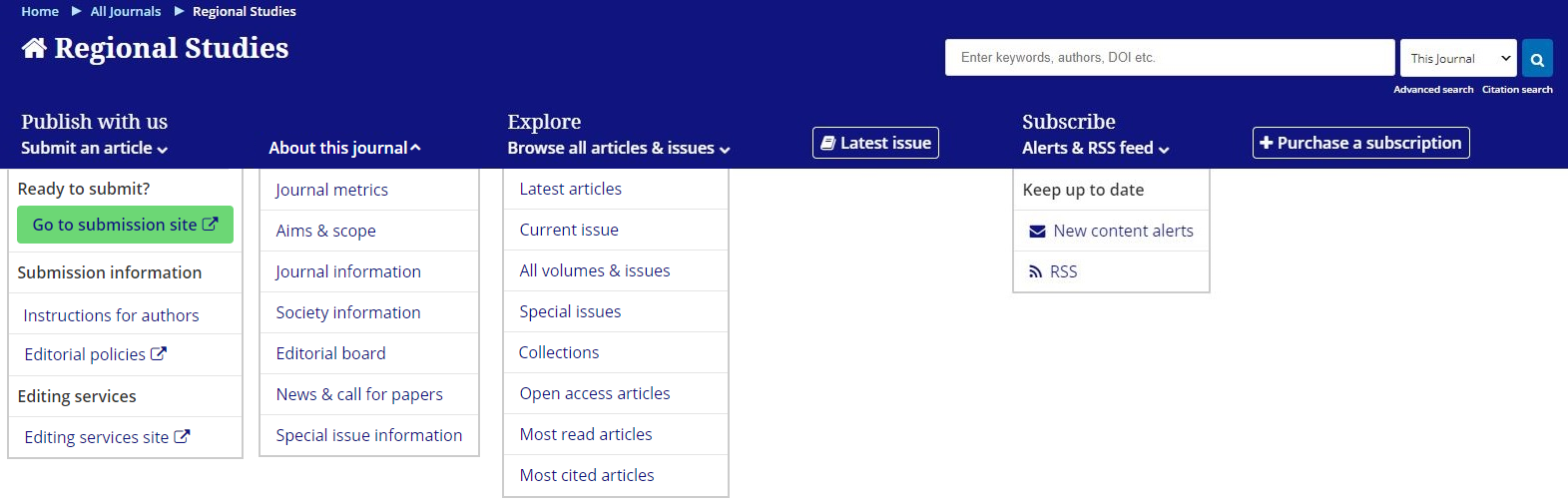 New journal homepage design - Editor Resources